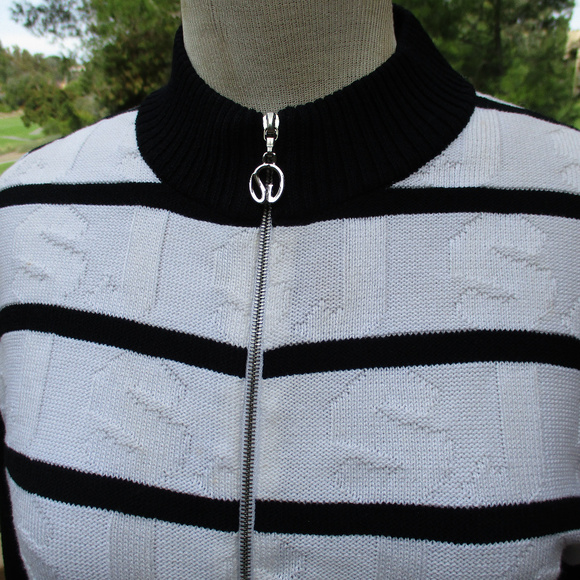 St. John | Sweaters | St John Jacket S Knit Logo Zipper Classic | Poshmark